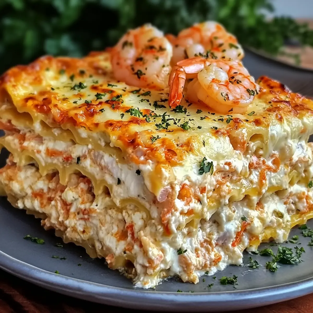 Luxuriously Creamy Seafood Lasagna with Shrimp & Crab