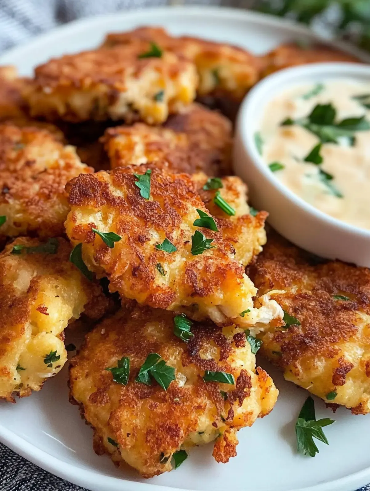 Irresistible Cheesy Chicken Fritters with Fresh Dill