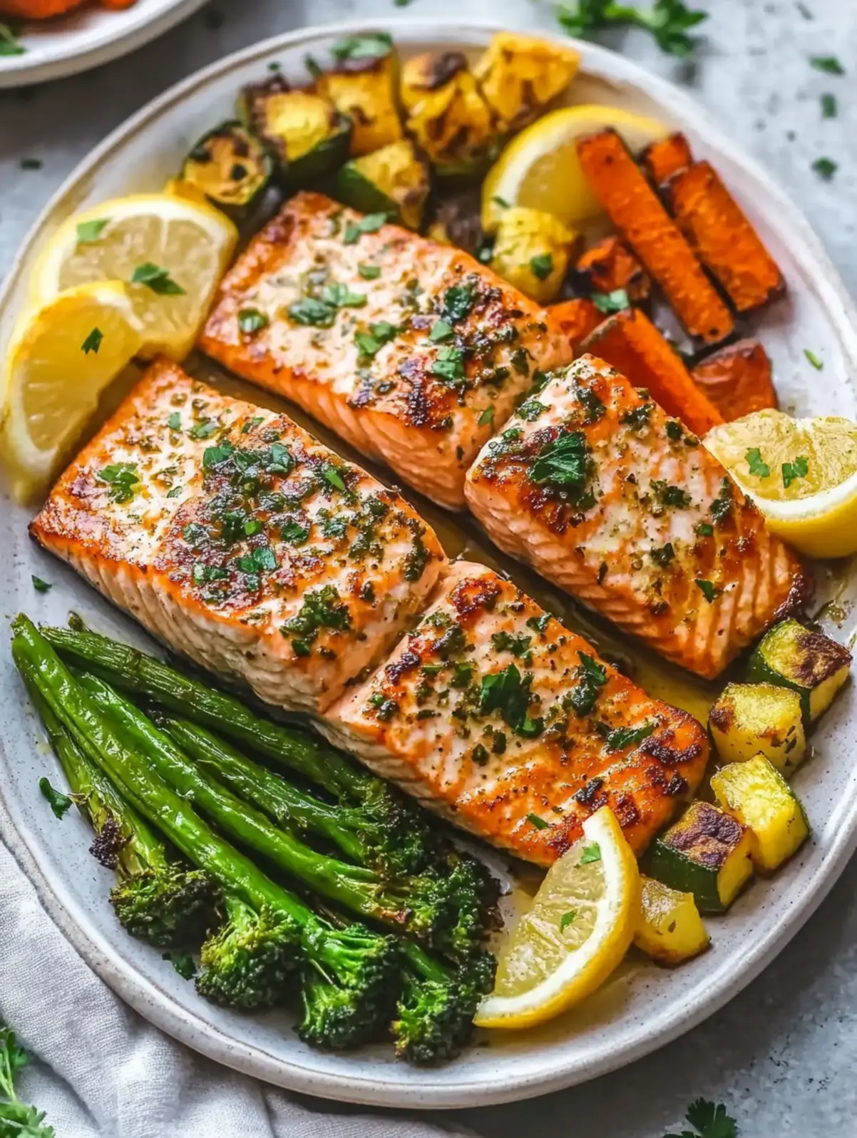 Effortless Sheet Pan Salmon With Lemon Sauce