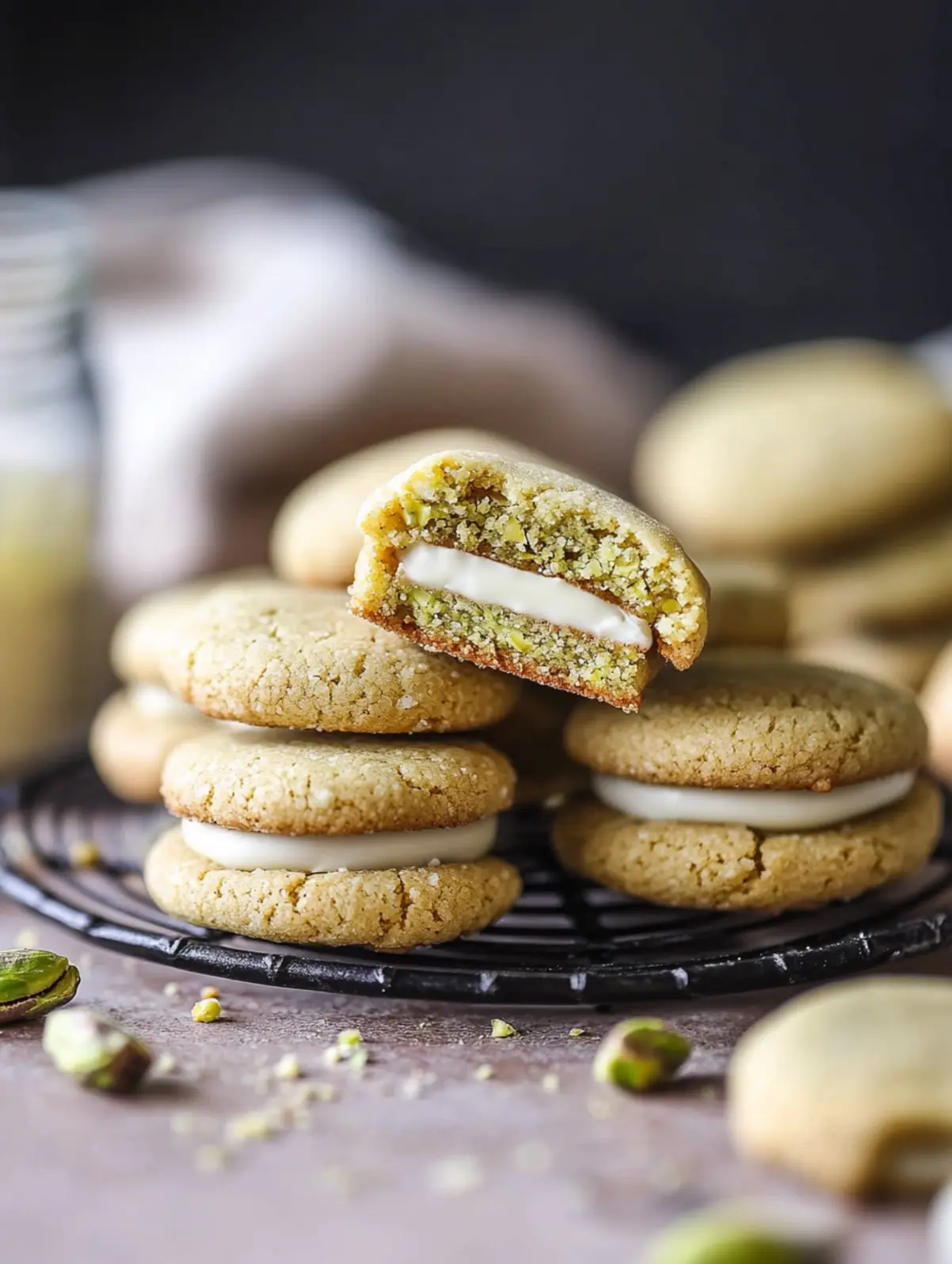 Indulgent Dubai Chocolate Cookies With Pistachio Cream